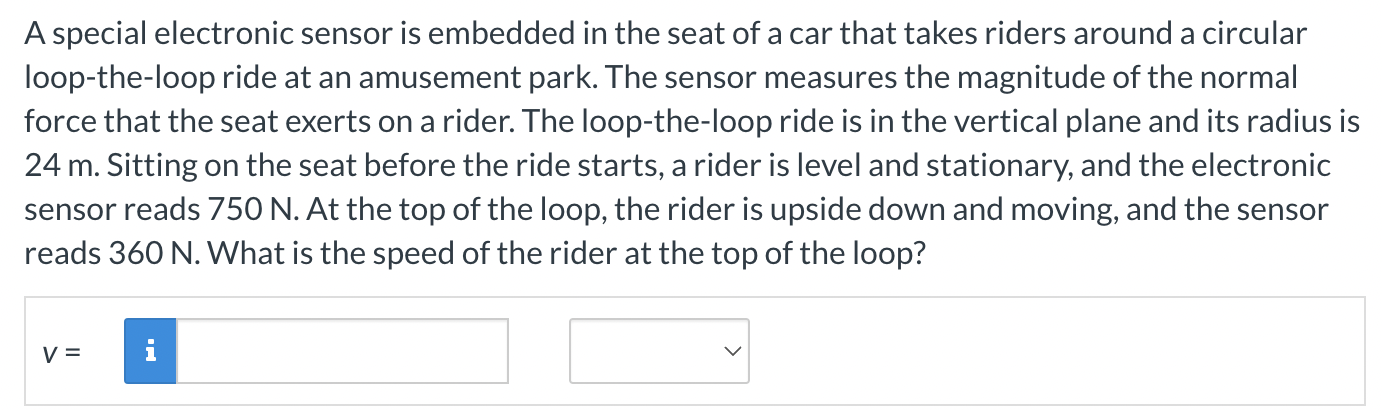 Solved A special electronic sensor is embedded in the seat | Chegg.com