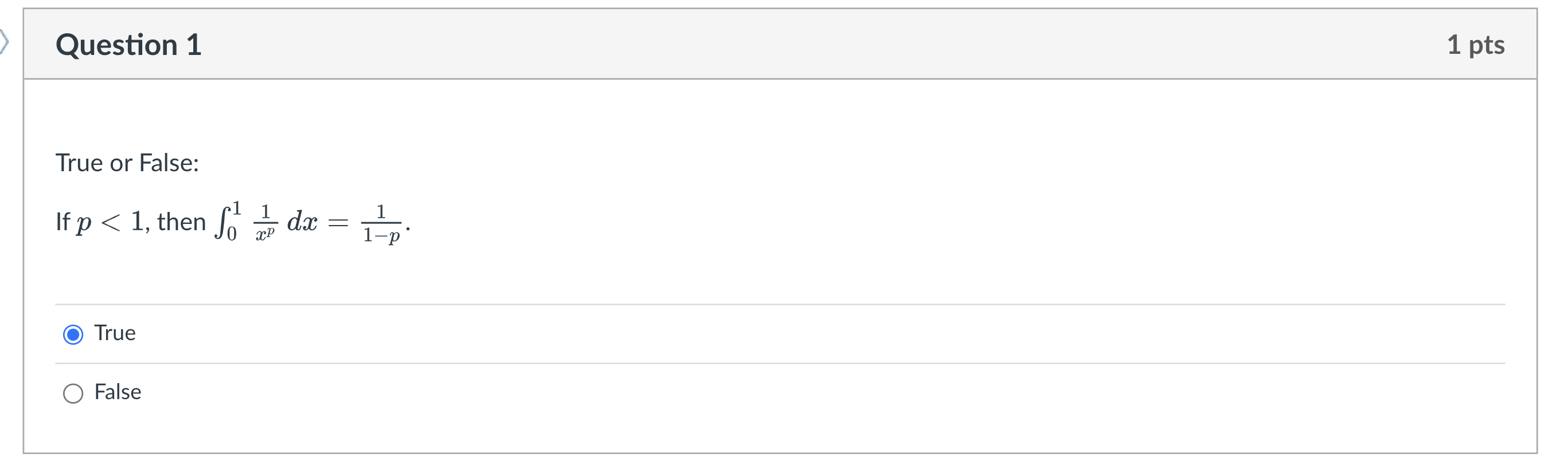 Solved Question 1True or False:If p