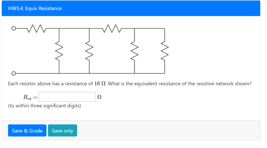 Solved HW3.4. Equiv Resistance Each resistor above has a | Chegg.com