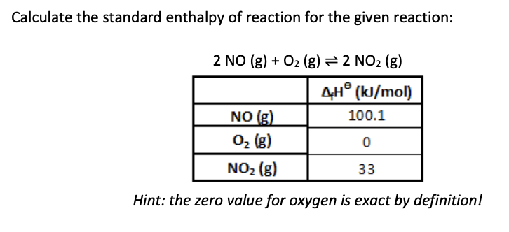 Solved Calculate the standard enthalpy of reaction for the | Chegg.com