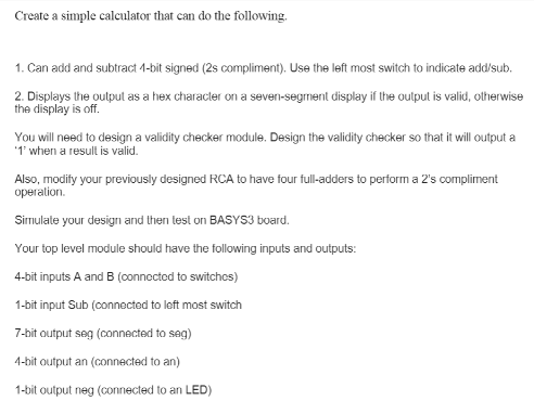 Create a simple calculator that can do the following | Chegg.com