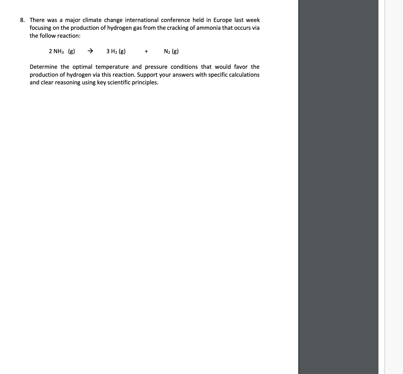 There was a major climate change international | Chegg.com