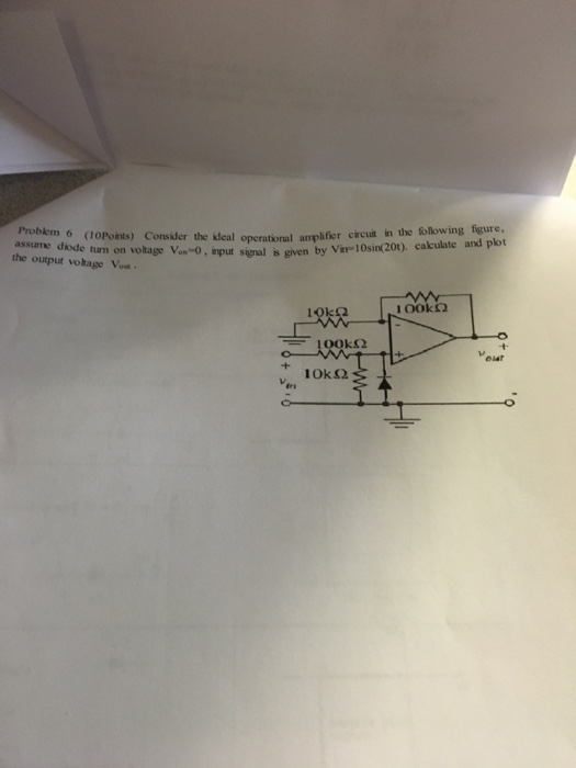 Solved kdeal operational anplifer circuit in the following | Chegg.com