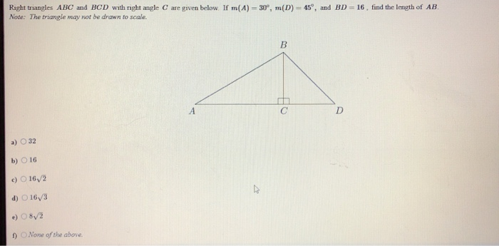 Solved Right triangles ABC and BCD with right angle C are | Chegg.com