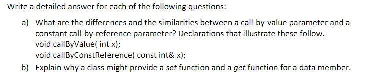 Solved Write a detailed answer for each of the following | Chegg.com
