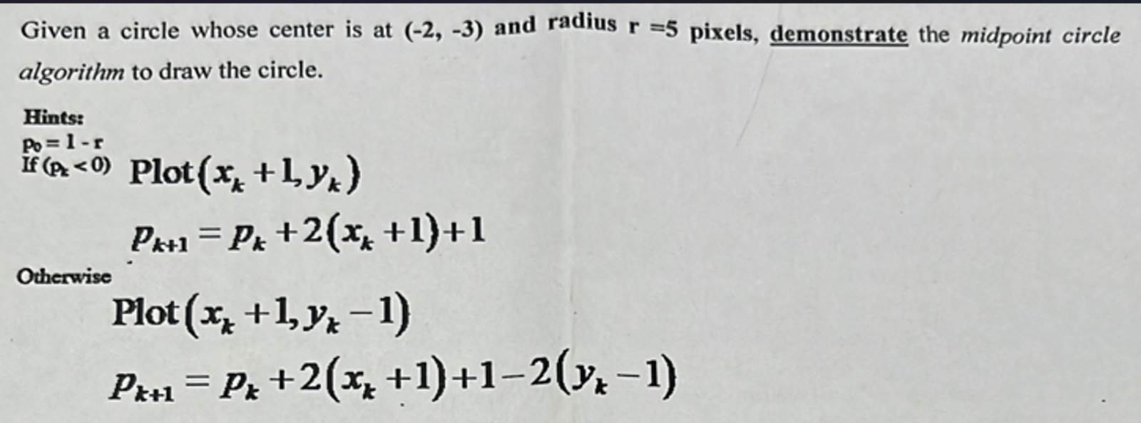 Solved given a circle whose center is at (-2, -3) and radius | Chegg.com