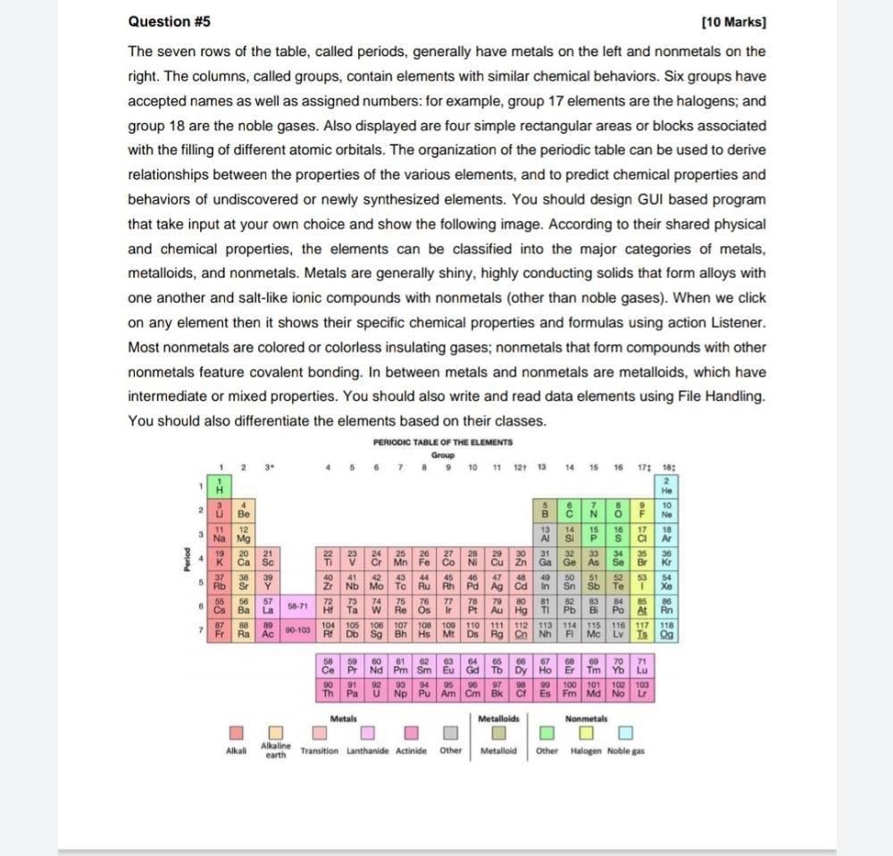 Question #5 [10 Marks] The seven rows of the table, | Chegg.com
