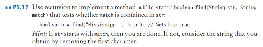 Solved .P5.17 Use recursion to implement a method public | Chegg.com