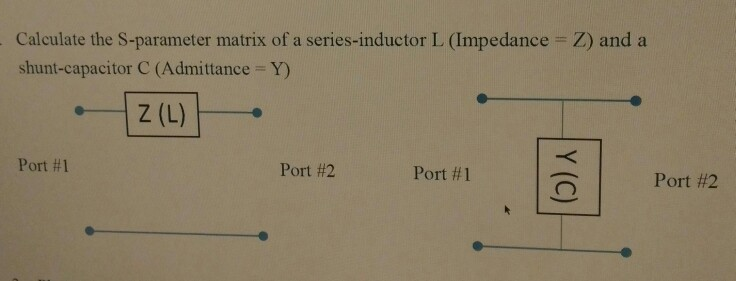 Solved Calculate the S-parameter matrix of a series-inductor | Chegg.com Solved Calculate the S-parameter matrix of a series-inductor | Chegg.com
