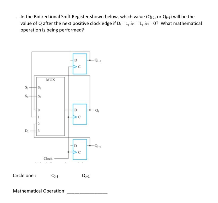Solved In the Bidirectional Shift Register shown below, | Chegg.com