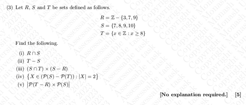 Solved (3) Let R,S and T be sets defined as follows. | Chegg.com