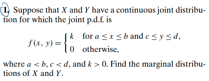 Solved 1. Suppose that X and Y have a continuous joint | Chegg.com