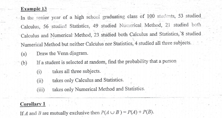 Solved Example 13 In the senior year of a high school | Chegg.com