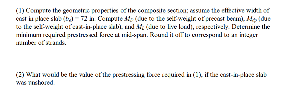 3.1 A slab system is made out of single T precast, | Chegg.com