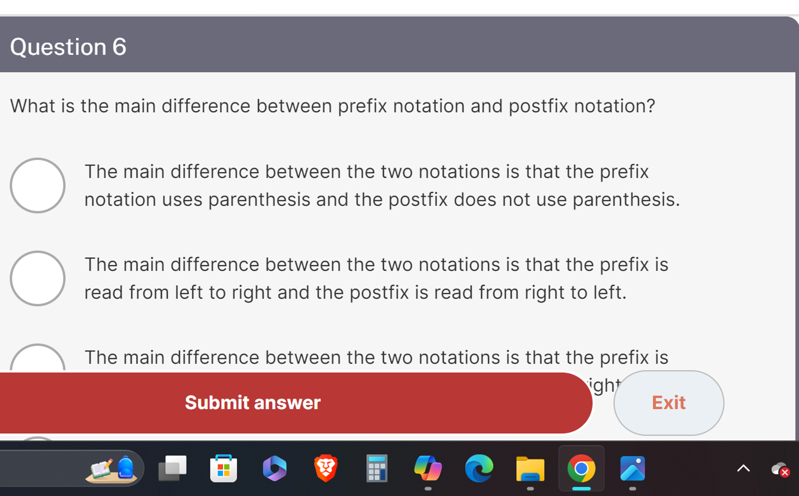 Solved Question 6What is the main difference between prefix | Chegg.com