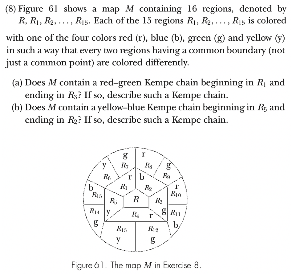 Solved (8) Figure 61 shows a map M containing 16 regions, | Chegg.com