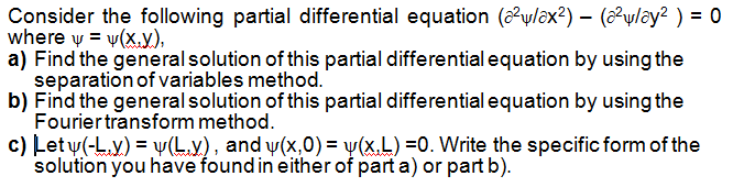 Solved Consider the following partial differential equation | Chegg.com