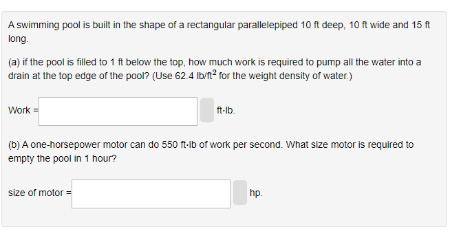 Solved A swimming pool is built in the shape of a | Chegg.com