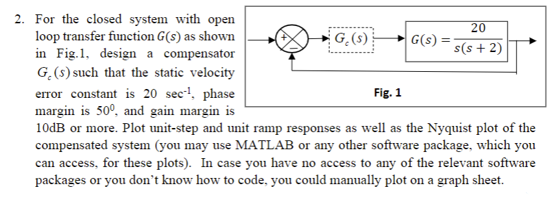 10 dB or more. Plot unit-step and unit ramp responses | Chegg.com