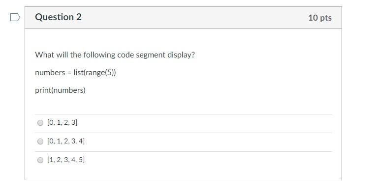 Solved Question 2 10 pts What will the following code | Chegg.com