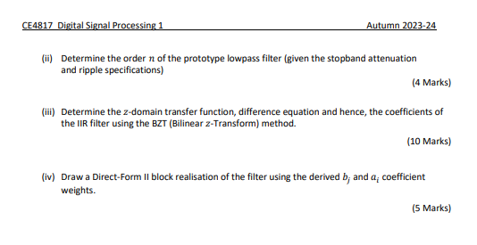 Solved (ii) ﻿Determine the order \( ﻿n \) ﻿of the prototype | Chegg.com
