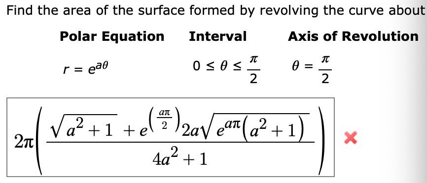 Solved Find the area of the surface formed by revolving the | Chegg.com