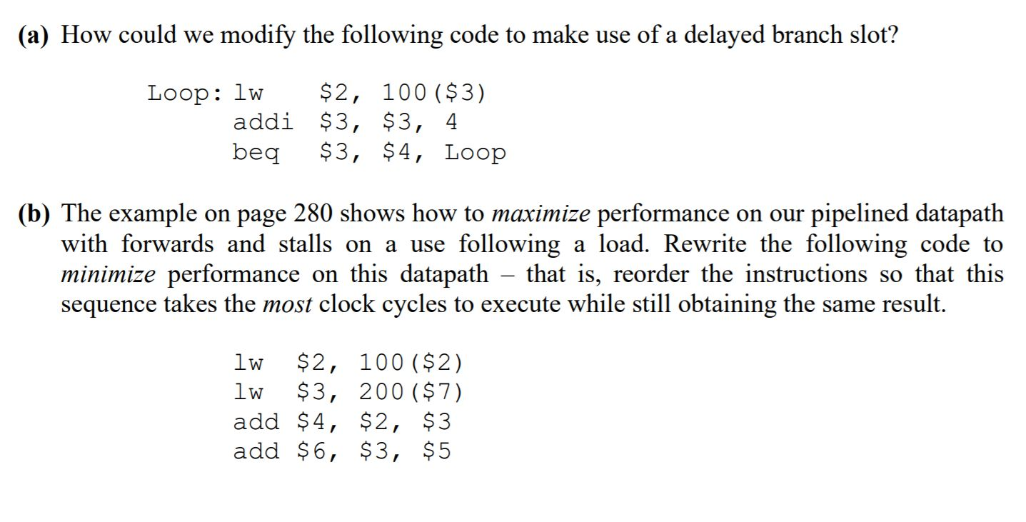 (a) How could we modify the following code to make | Chegg.com