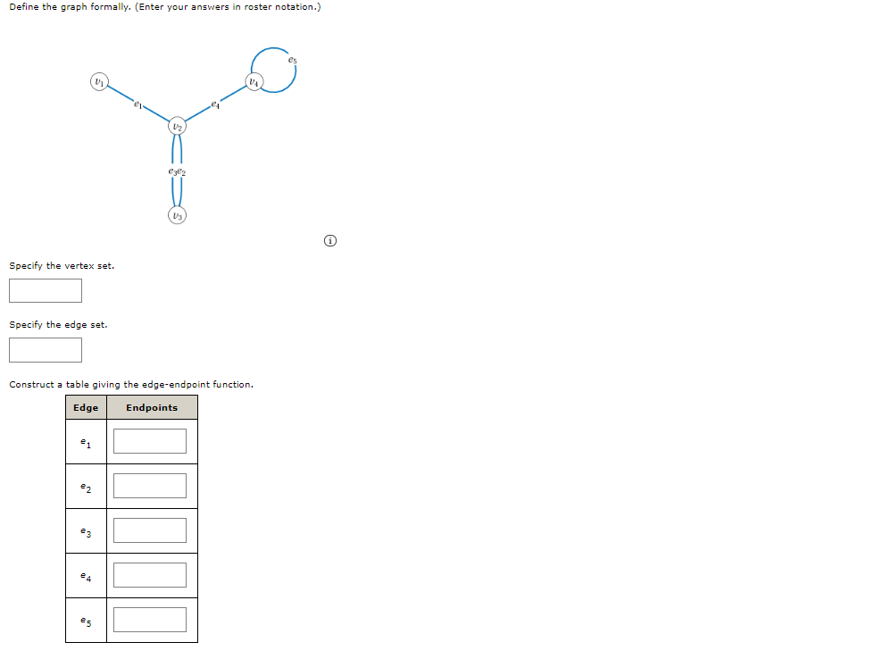 Solved Define the graph formally. (Enter your answers in | Chegg.com