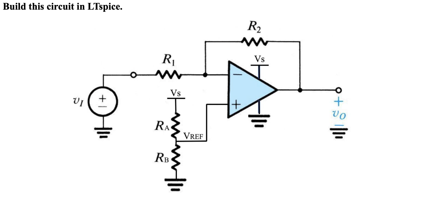 Solved Build this circuit in LTspice. R2 R Vs Vs VI + + Vo | Chegg.com