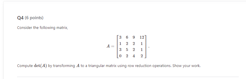 Solved Q4 (6 ﻿points)Consider the following | Chegg.com