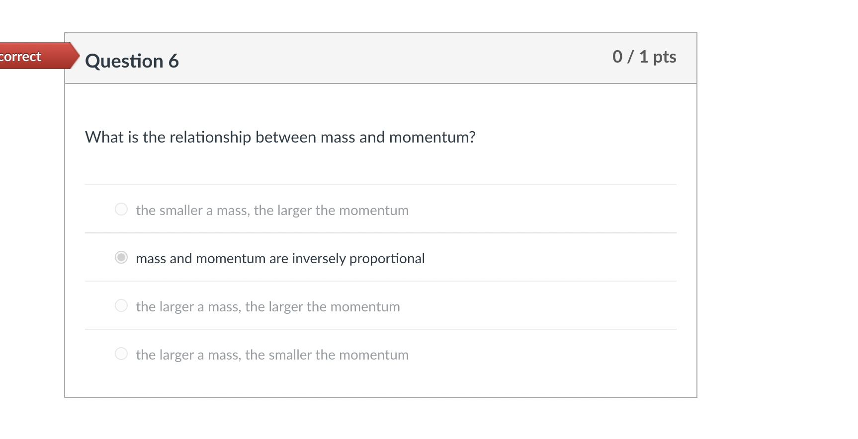 Solved What Is The Relationship Between Mass And Momentum