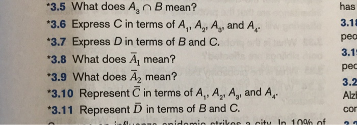 Solved 3.5 What does A, n B mean? "3.6 Express C in terms of | Chegg.com