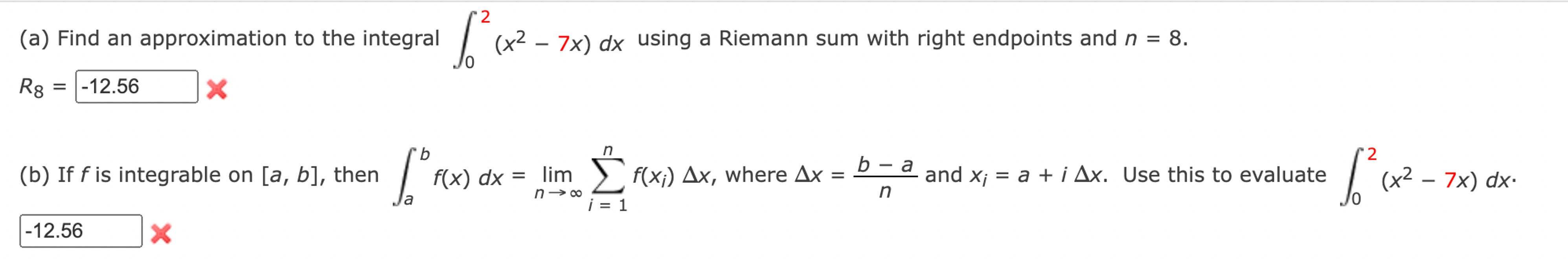 Solved (a) ﻿Find an approximation to the integral | Chegg.com