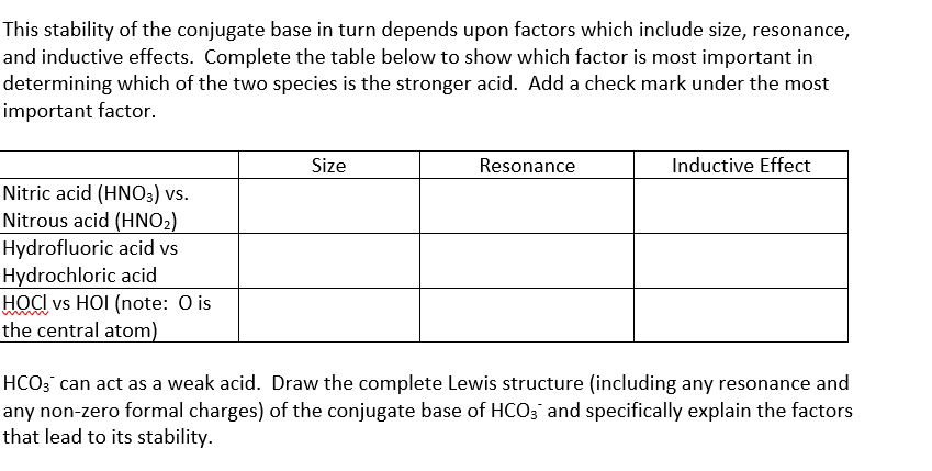Solved This stability of the conjugate base in turn depends | Chegg.com
