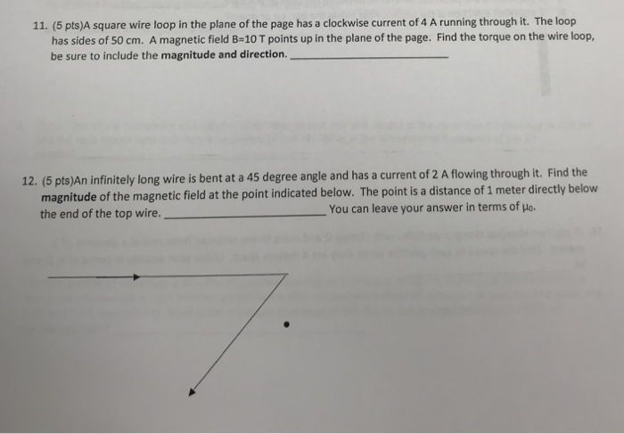 Solved 11. (5 pts)A square wire loop in the plane of the | Chegg.com