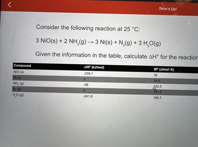 Solved a Given the information in the table, calculate ΔH∘ | Chegg.com