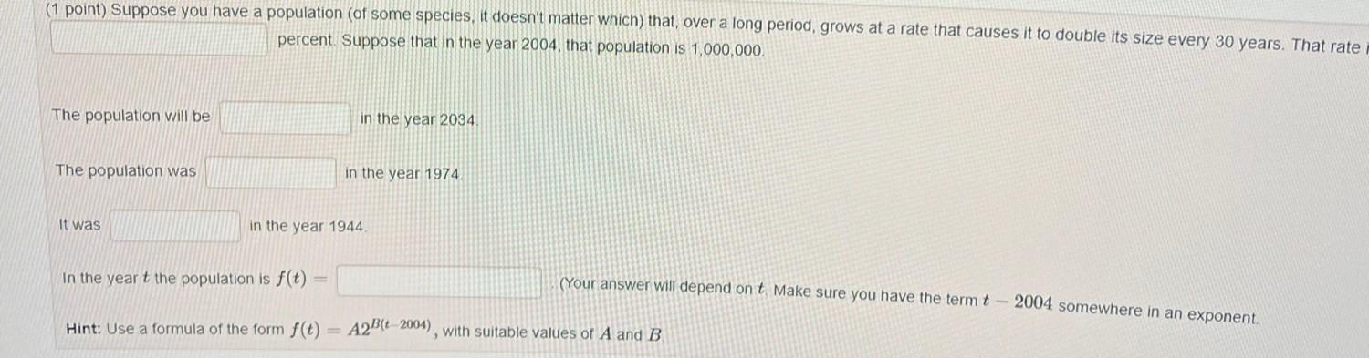 Solved (1 point) Suppose you have a population of some | Chegg.com