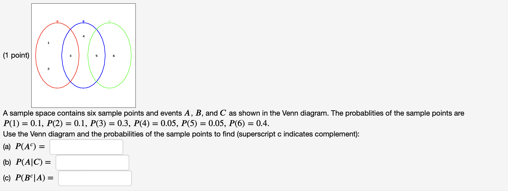 Solved A sample space contains six sample points and events | Chegg.com