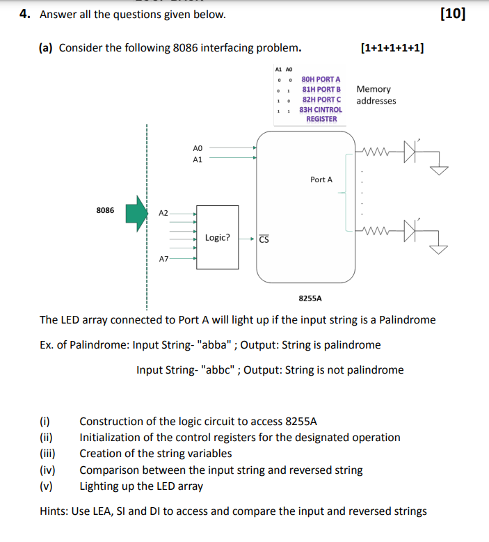 Solved (a) Consider the following 8086 interfacing problem. | Chegg.com