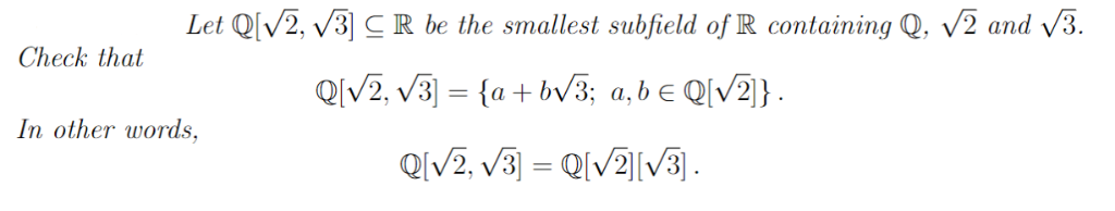 Solved Let QlV2, v 31 CR be the smallest subfield of R | Chegg.com