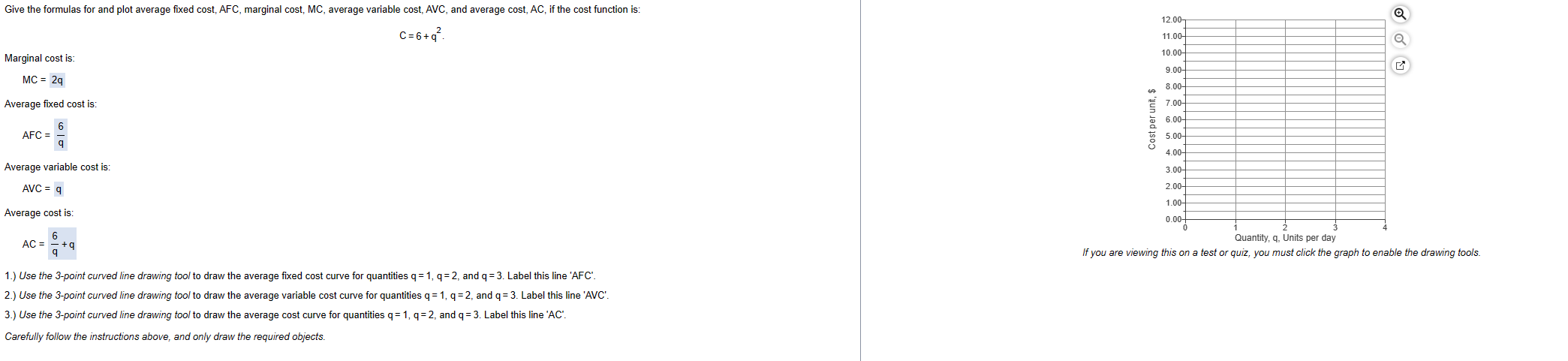 Give the formulas for and plot average fixed cost, | Chegg.com