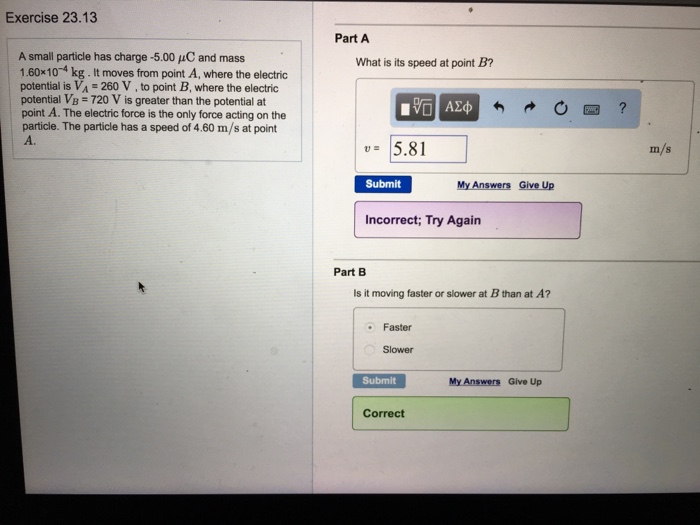 Solved A small particle has charge -5.00 mu C and mass 1.60 | Chegg.com