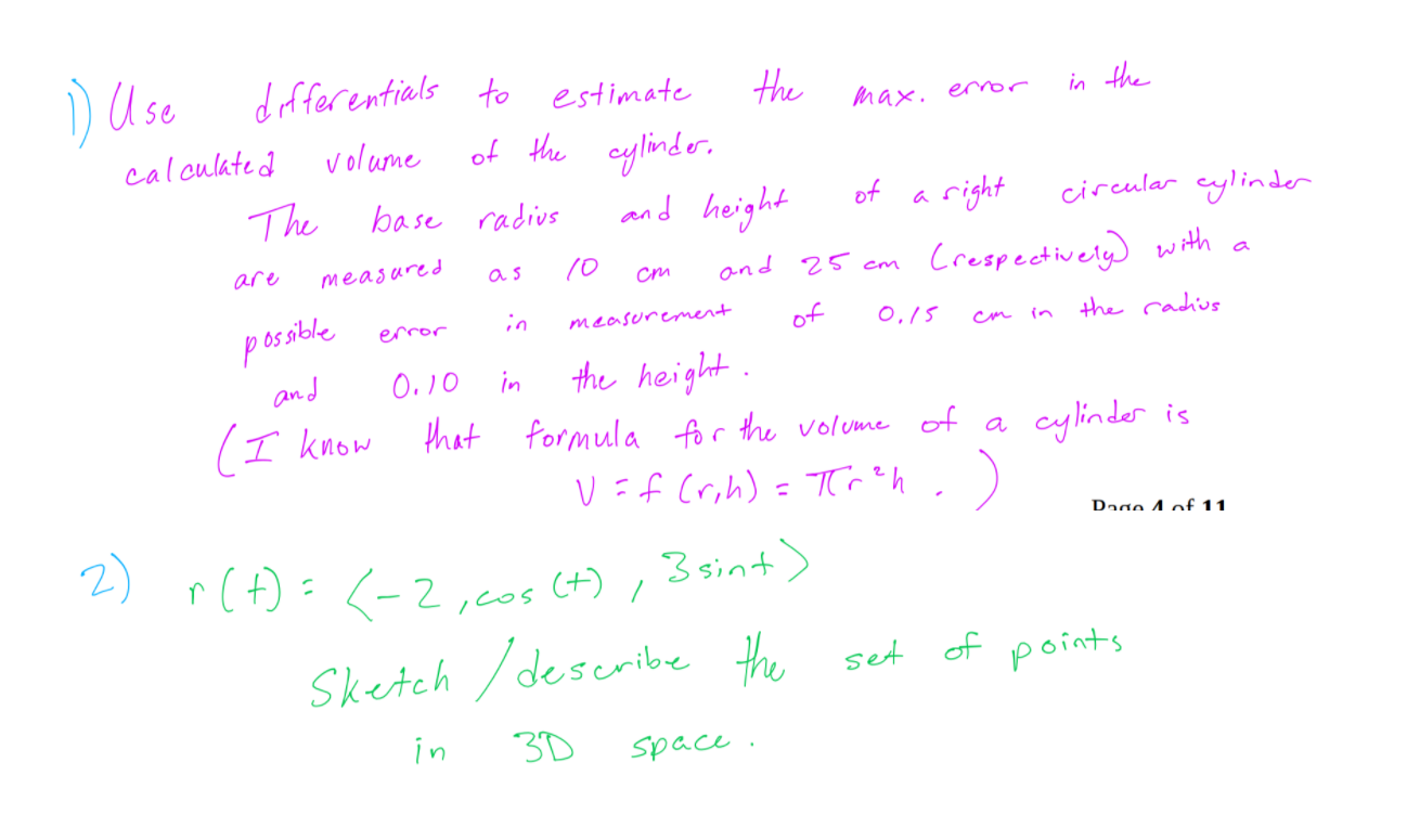 Solved 1 Use differentials to estimate the max. error in the | Chegg.com