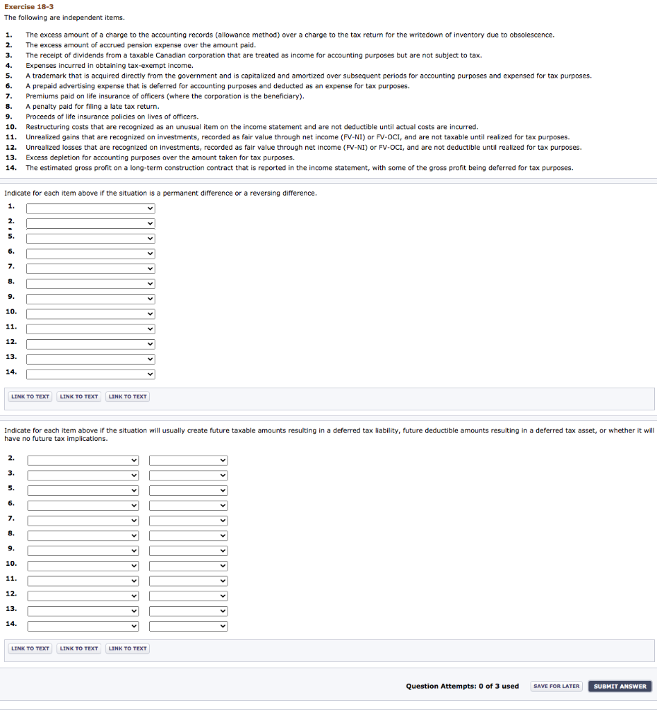 Solved Exercise 18-3 The following are independent items. 1. | Chegg.com