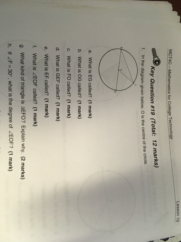 Solved Lesson 19 MCT4C-Mathematics for College Technology | Chegg.com