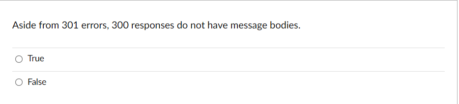 Solved Aside from 301 errors, 300 responses do not have | Chegg.com