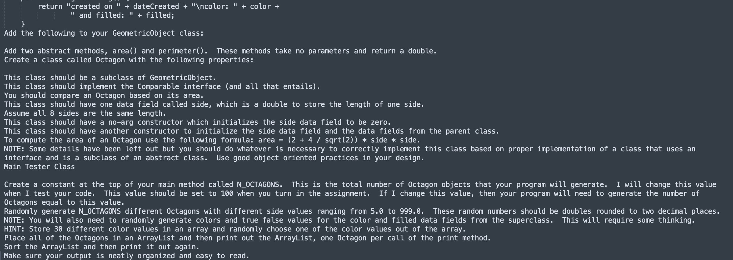 Solved Py The Following Code Of The Geometricobject Class