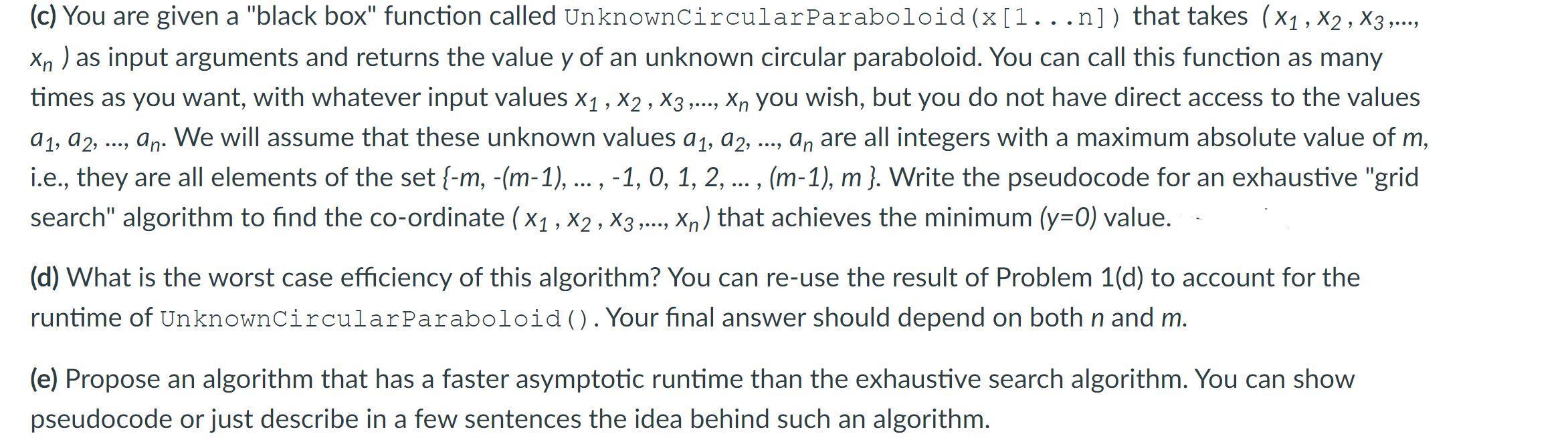 (c) You are given a "black box" function called | Chegg.com