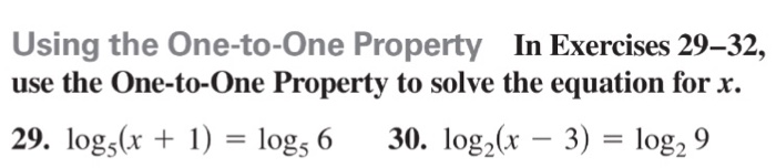 Solved In Exercises 29-32, use the One-to-One Property to | Chegg.com