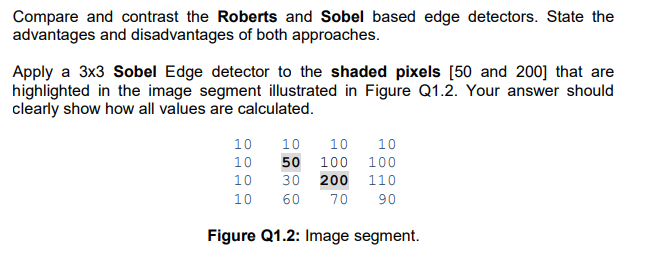 Solved Compare and contrast the Roberts and Sobel based edge | Chegg.com